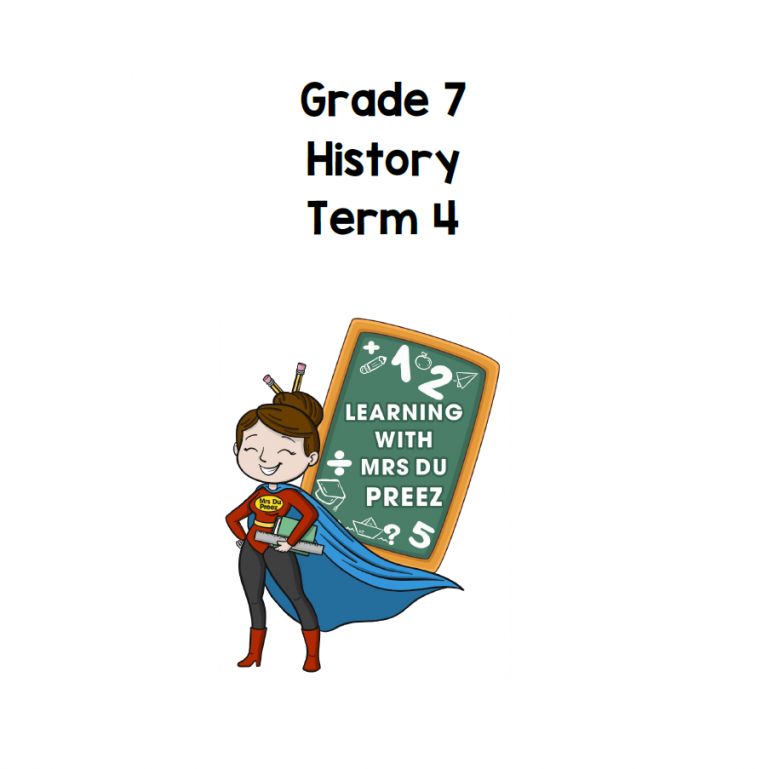 Grade 7 History Term 4 - Learning with Mrs Du Preez