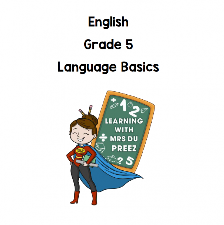 English - Learning with Mrs Du Preez