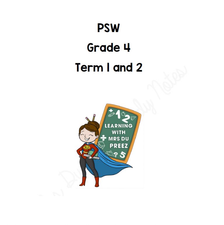 Gr 4 PSW Term 1 & 2 - Learning with Mrs Du Preez